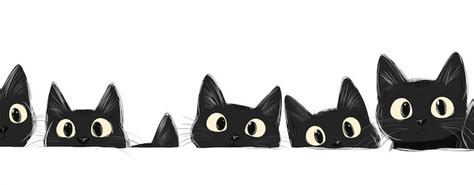 Spying Cats And Black Cats Peeking From Corners Sly Kittens And Playful