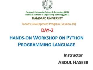 Python Programming Workshop Session PPT