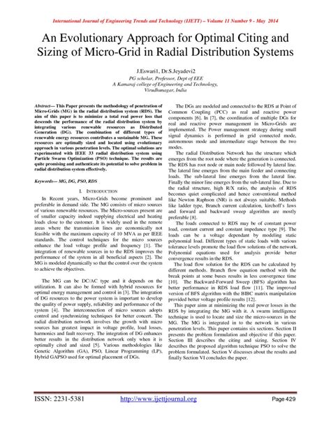 an evolutionary approach for optimal citing and sizing of micro grid in