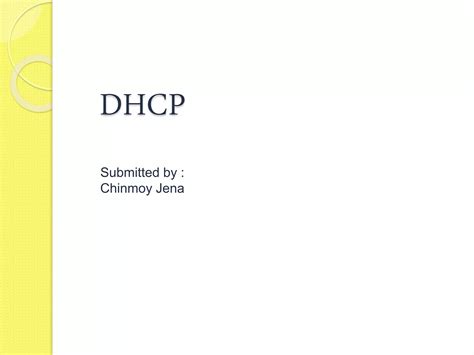 Dhcp Pptx Computer Networking Computing
