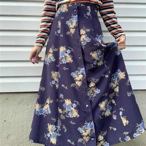 A Line Maxi Skirt Vintage Old Navy Polyester Depop
