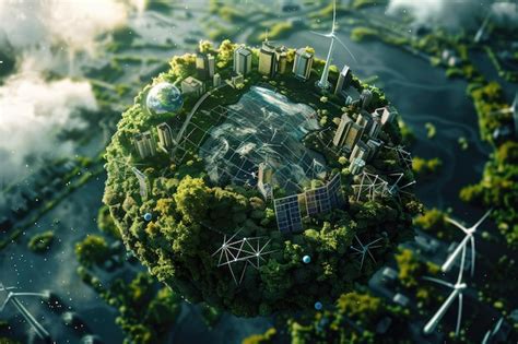 Symbiotic Relationship Between Renewable Energy And Earth Premium Ai