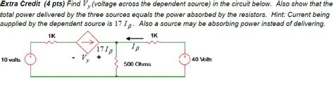 Solved Extra Credit 4 Pts Find Vy Voltage Across The