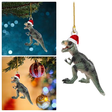 Badu Bg Коледна висулка Коледно дърво Декорации 2d Акрил Джурасик Динозавър Карикатура Висящи