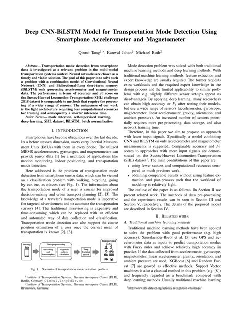 Pdf Deep Cnn Bilstm Model For Transportation Mode Detection Using Smartphone Accelerometer And