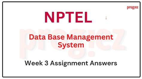 Nptel Database Management System Assignment 3 Answers