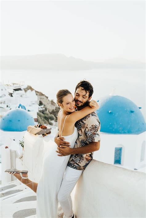 Engagement Pre Wedding Photoshoot In Santorini Oia Couple Photoshoot
