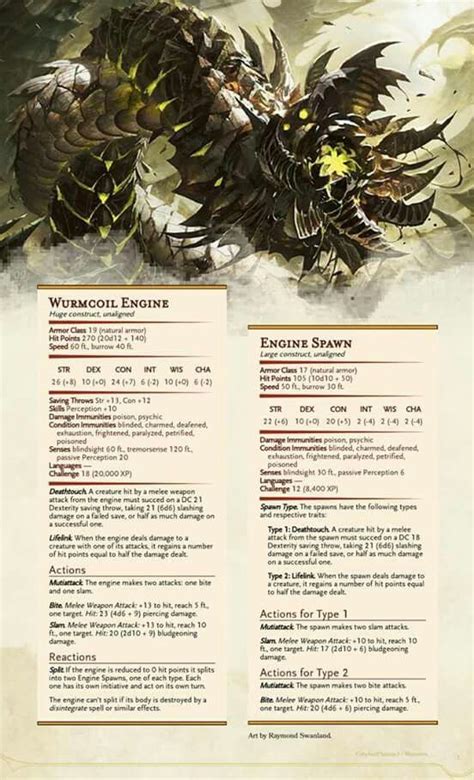 Wyrm Coil Engine Dnd Monsters Dnd Dragons Dnd Homebrew