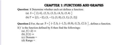 Solved Chapter 1 Functions And Graphs Question 1 Determine