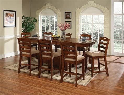 Oak Finish Transitional 5pc Counter Height Dining Set W Options
