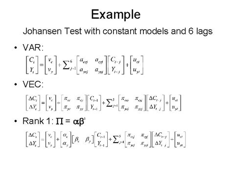 VAR And VEC Using Stata VAR Vector Autoregression