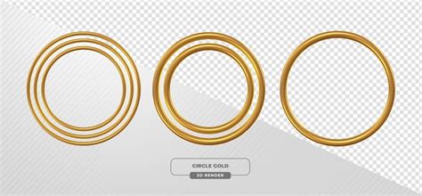 Free Psd Golden Circular Frames In 3d Render
