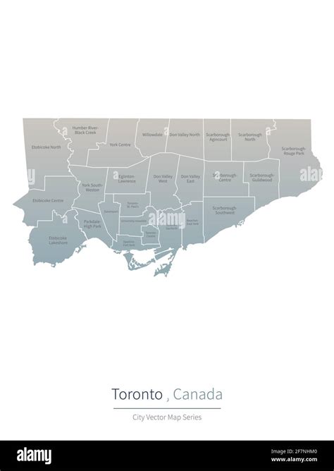 Toronto Map Vector Map Of Major City In The Canada Stock Vector Image