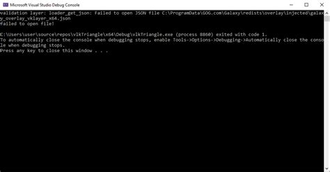 Problems Running Vulkan Drawingatriangle Tutorial