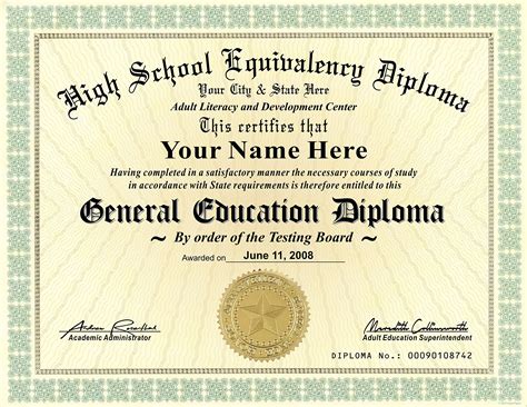 Ged High School Diploma Novelty Diplomas Authentic La