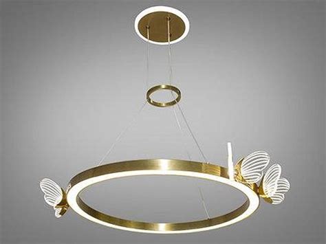 Підвісна Led люстра метелики золото хром — ціна 3245 грн у каталозі Люстри Купити товари для