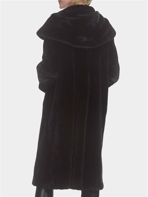 Womens Black Mink Fur Coat By Gorski Xl Day Furs