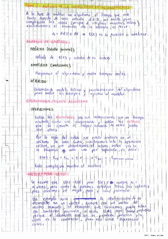 AAED Tema 2 Analisis De Complejidad De Los Algoritmos Pdf