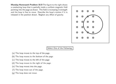 solved monday homework problem 10 9 the figure to the right