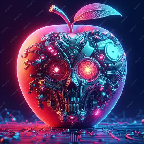 Premium Photo A Fantasy Robotic Apple