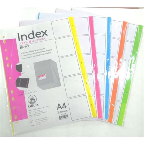 อินเด็กซ์พลาสติกคั่นเอกสาร A4 5 ช่อง 7 ช่อง Shopee Thailand