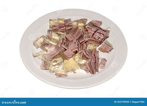 Meat Jelly With Beef Tongue Homemade Beef Tongue Aspic Sliced Beef