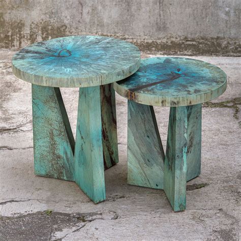 Nadette Blue Nesting Tables S 2 Scenario Home