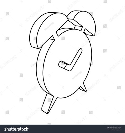 Outline Large Alarm Clock Symbol Made Stock Vector Royalty Free Shutterstock