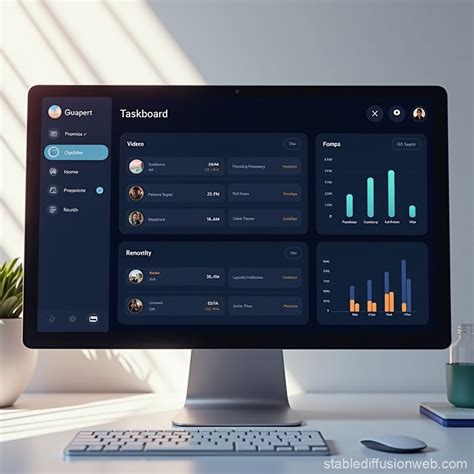 Task Management App Ui Dashboard Design Stable Diffusion Online