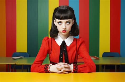 Premium Photo Girl Sitting At A Desk In A Classroom