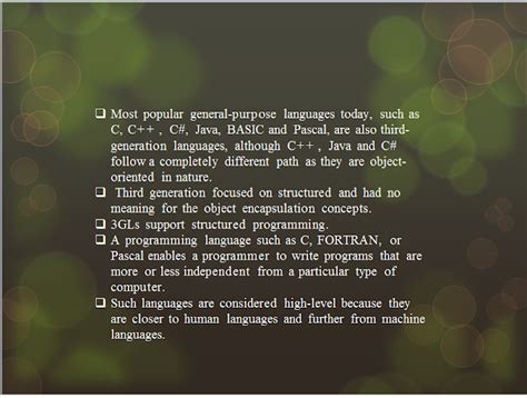 My Computer Notes Third Generation Programming Language