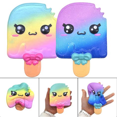 Cute Squishy Toys Stress Reliever Squishy Slow Rising Ice Cream Rainbow