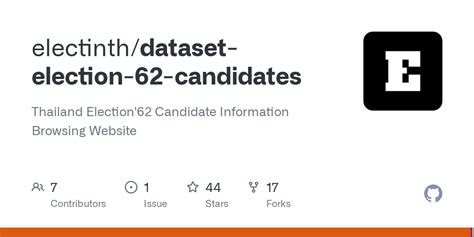Dataset Election 62 Candidatesdata At Master · Electinthdataset