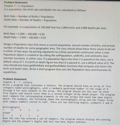 solved programming challenge problem statement chapter 7 4