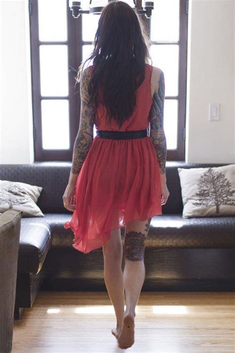 Hair Asymmetrical Dress Tattoos Knee Tattoo Leg Tattoos Girl