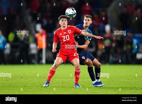 Wales Daniel James Left And Croatias Josip Stanisic Battle For The