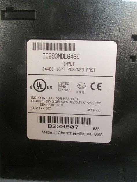 gefanuc input module 24 vdc 16pt pos neg fast ic693mdl646e etech surplus