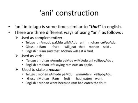 Ppt Constraint Based Dependency Telugu Parser Powerpoint Presentation