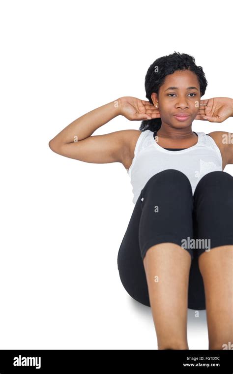 Fit Woman Doing Sit Ups Stock Photo Alamy