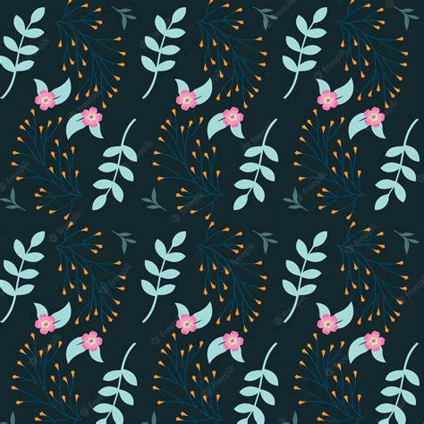 Vector De Plantilla De Diseño De Patrón De Textura De Hoja Y Flor