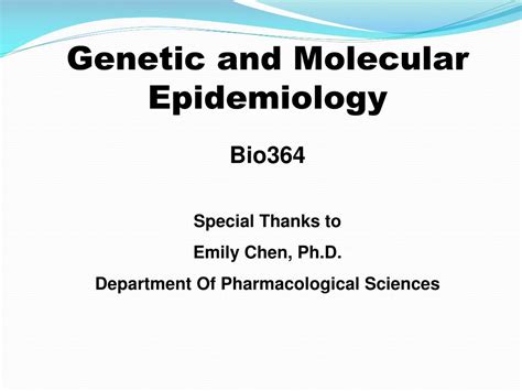 Ppt Genetic And Molecular Epidemiology Powerpoint Presentation Free