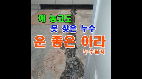 누수탐지는 실력뿐만 아니라 운도 따라주어야 성공할 수 있다 아파트 누수탐지 공사 엿보기 Youtube