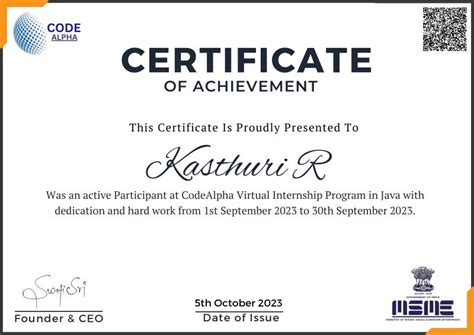 Kasthuri Ramesh On Linkedin Codealpha Internship Javaprogramming
