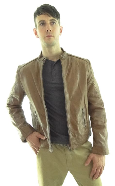 Mens Tan Biker Leather Jacket Radford Leather Fashions Quality Leather And Sheepskin Jackets