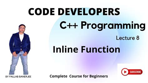 Cprogramming Lecture 8 Concept Of Inline Function I Pallab Banerjee