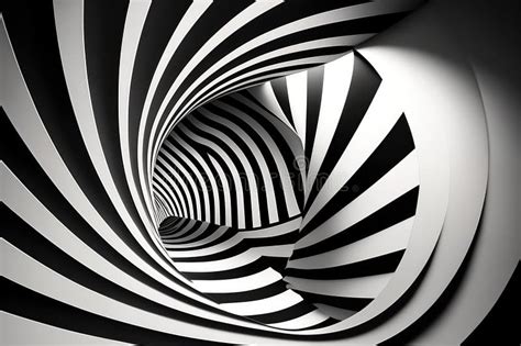 Mesmerizing Optical Illusion Wallpaper Featuring Bold Stripes And Curvy Lines In Black And White