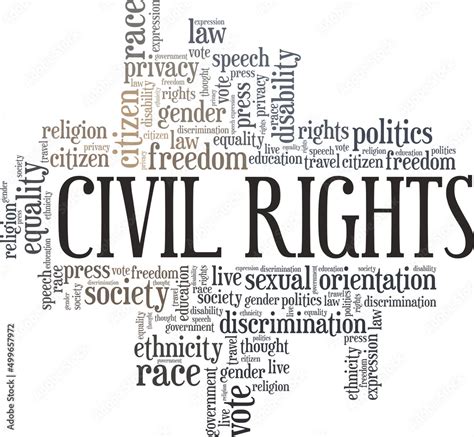 Civil Rights Conceptual Vector Illustration Word Cloud Isolated On White Background Stock