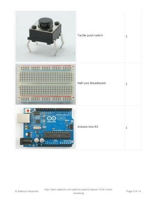 Adafruit Arduino Lesson Dc Motor Reversing Pdf