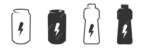 Premium Vector Energy Drink Icons Energy Drink Can Vector Illustration