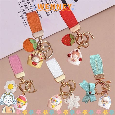 Wenney Molly Labubu พวงกุญแจรถ Popmart Pop Bean Love Letter Series พวง